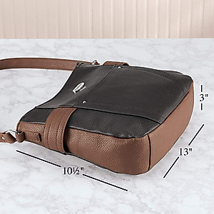 Fox Valley Traders B.Amici™ Emily RFID Essential Leather Shoulder Bag, RFID Lining, Black