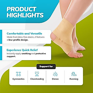 BraceAbility Elastic Ankle Support Brace - Lightweight Slip on Foot and Ankle Compression Sleeve for Gymnastics, Dance, Sports, Running, Exercise, and Sprained Ankle Swelling for Women and Men (XL)