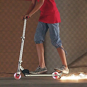 Razor Spark Ultra Kick Scooter for Kids Ages 8+ - Ultra Bright LED Wheels, Rear-fender brake, Adjustable Handlebars, For Riders up to 143 lbs