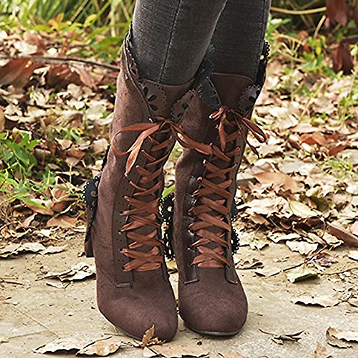 YfiDSJFGJ black leather shorts boots 2023 ankle stone pattern short ladies rhinestone high heel pointe toe comfortable garden boot cowgirl boots knee high