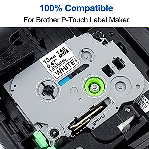 BOYEEZON for Brother P Touch Label Tape 12mm 0.47 White