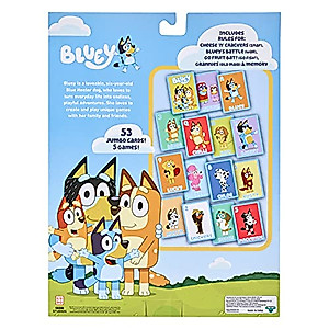 Bluey 5-in-1 Card Game Set - Includes 53 Jumbo Cards