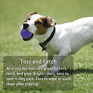 Jalousie Dog Puzzle Balls Dog Treat Dispensing Balls Non-Toxic Natural Rubber Dog Chew Toys for Puppy Pet Dog Teething Puzzle Playing Treat Dispenser Rope Balls (Large - 6 Pack)