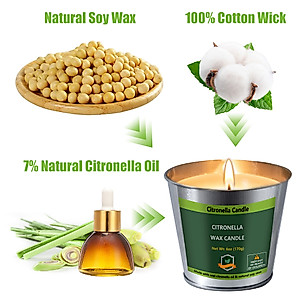 Arhalulu Citronella Candles Outdoor, 6 OZ Pack of 4 128 Hours Burning, Citronella Candles Set Outside for Party Hiking Camping Patio BBQ Deck Lanai Garden Yard Home Balcony