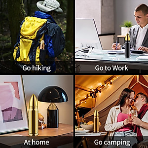 Afranti 304 Stainless Steel Bullet Tumbler Shape Water Bottle 17 oz 500 ml Double Wall Vacuum Insulated Thermos Coffee Mug Insulated Flask Cup for Hiking Traveling