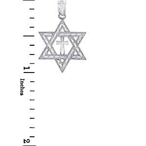 925 Sterling Silver Jewish Charm Cross Star of David Pendant