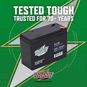 Interstate Batteries 12V 10Ah Battery (F2 Terminal) SLA AGM VRLA Rechargeable Replacement for General Purpose, Universal Power, Home & Office Devices (SLA1097)