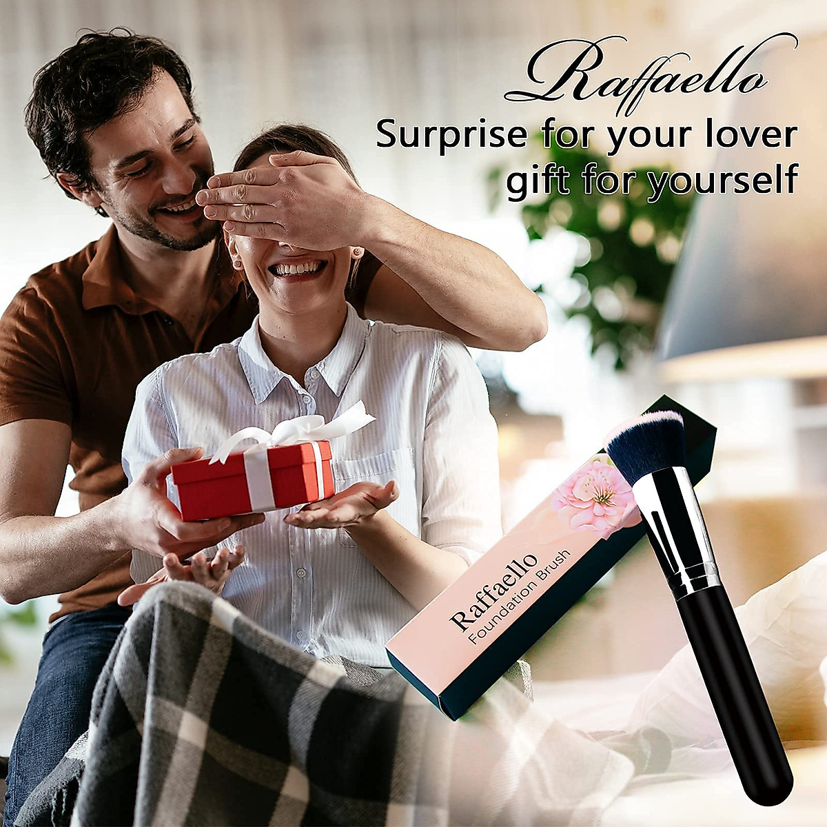 Flat Top Kabuki Foundation Brush By Raffaello - Premium Makeup Brush for Liquid, Cream, and Powder - Buffing, Blending, Flawless Face Brush