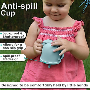 ABIDIA - Silicone Baby Training Cup with Straw Silicone Baby Cups With Lids Cup with Straw for Toddler Baby Cup with Straw 6-12 months (Blue)