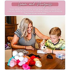 WOOLfully Fun Needle Felting Kit - Beginner Art Craft Kit - Wool Roving, Styrofoam Balls & Eggs - DIY Decor for Adults