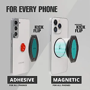 Bobino Kickflip Phone Stand – Versatile Cell Phone Holder Compatible with All Smartphones – Adjustable Angle Phone Mount for Video Watching and Recording – Ultra-Slim Foldable Phone Desk Stand
