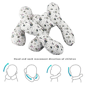 WENDSIM Baby Travel Pillow ，Baby Head Neck Body Support Pillow for Newborn Infant Toddler，Baby Travel Pillow for Pushchair,Car Seat,Travel (Strawberry Flower)