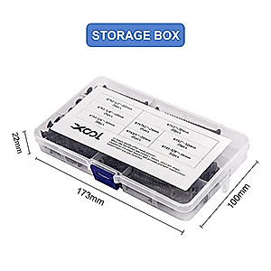 XOOL 200PCS Drywall Screws #7 Coarse Thread Sharp Point Self Tapping Screws Assortment Kit Black, Carbon Steel Wood Screws for Drywall Sheetrock, Wood, Furniture Cabinet