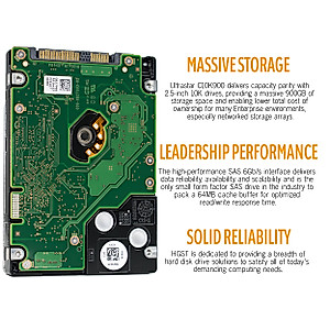HGST Ultrastar C10K900 | HUC109090CSS600 | 0B26014 | 900GB 10K RPM SAS 6.0Gb/s 64MB Cache | 2.5in SFF | 512n | Cache Enterprise Hard Disk Drive HDD (Renewed)