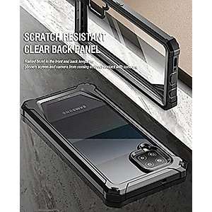 Poetic Guardian Case Designed for Samsung Galaxy A42 5G, Built-in Screen Protector Work with Fingerprint ID, Full Body Hybrid Shockproof Bumper Cover Case, Black/Clear