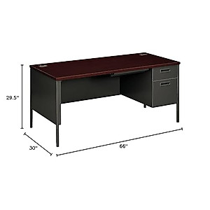 Metro Classic Computer Desk with Right Pedestal L-Workstation Computer Desk Finish: Mahogany, Orientation: Right
