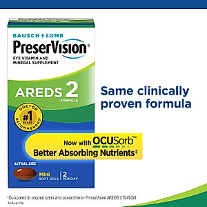 PreserVision AREDS 2 Eye Vitamin & Mineral Supplement, Contains Lutein, Vitamin C, Zeaxanthin, Zinc & Vitamin E, 130 Softgels (Packaging May Vary)