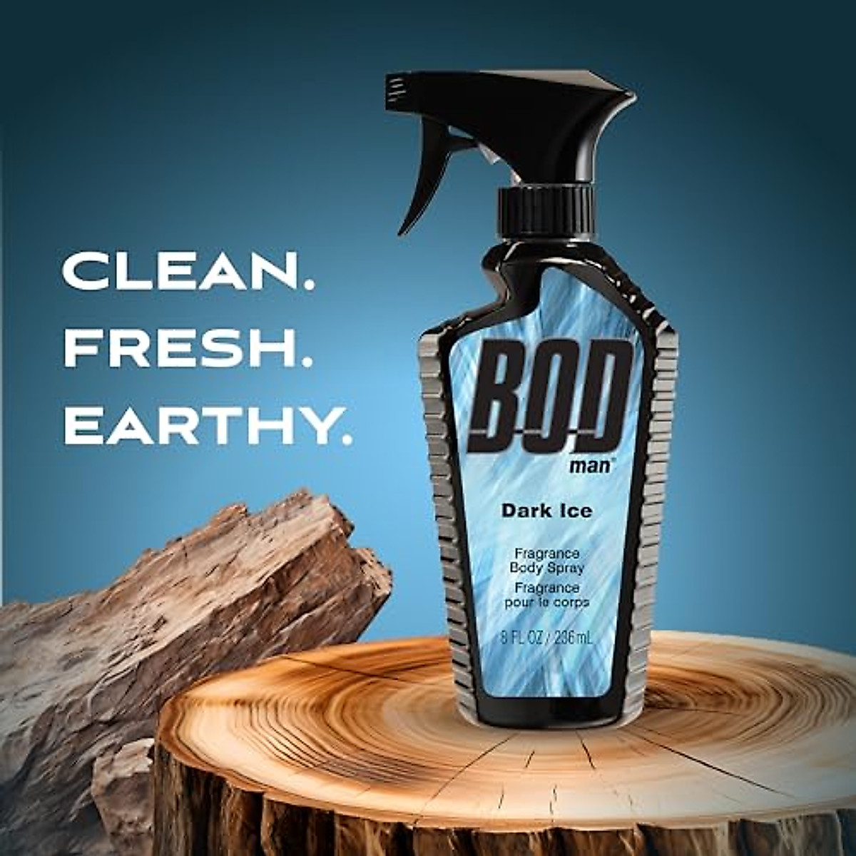 BOD man Fragrance Body Spray, Dark Ice, 8 fl oz