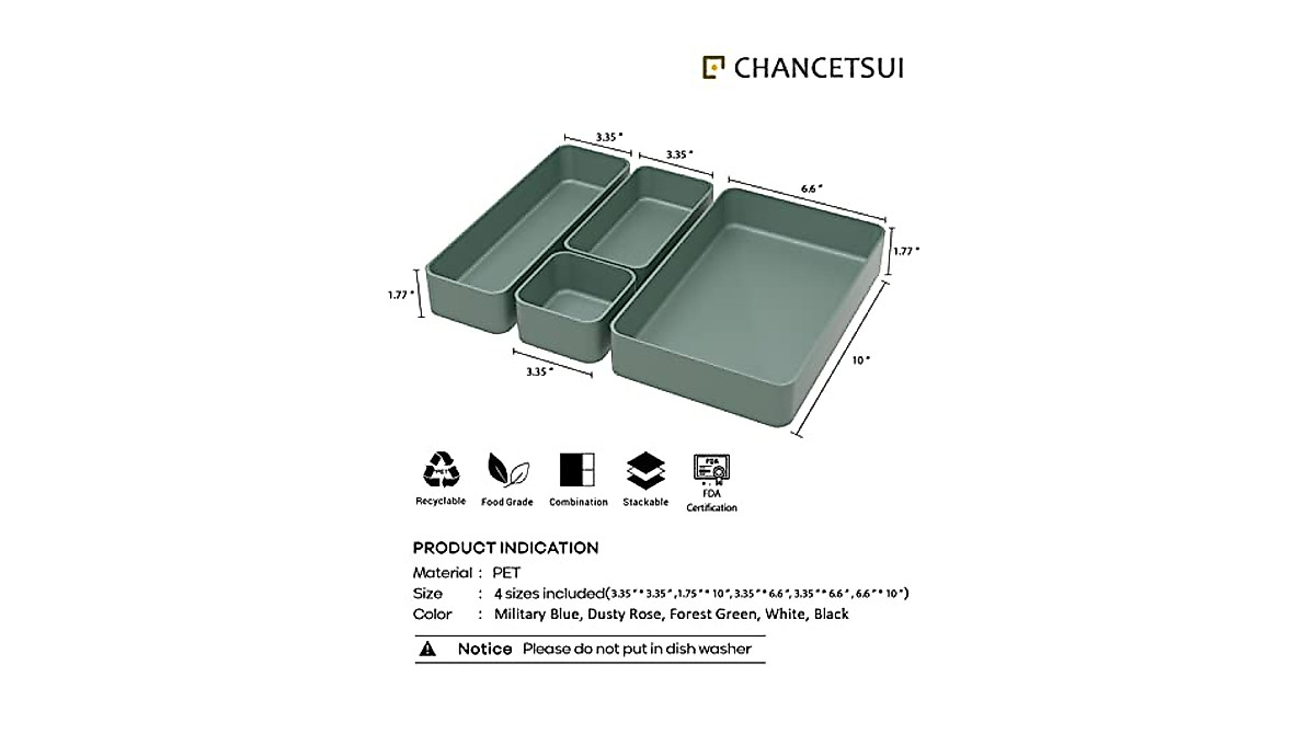 9 Pcs Stackable Drawer Organizer Set for Home & Office