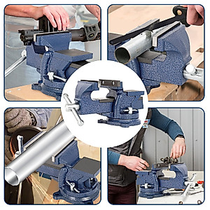 FAHKNS 4" Bench Vise, Workbench Vice Heavy Lock Down Duty Clamps Precision, 4.13" Jaw Width 360° Swivel Base CNC Vise for Woodworking Milling Machine Drill Press