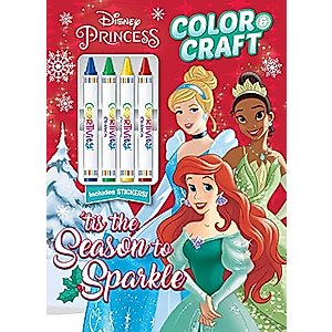 Disney Princess: Tis the Season to Sparkle: Color & Craft with 4 Big Crayons and Stickers