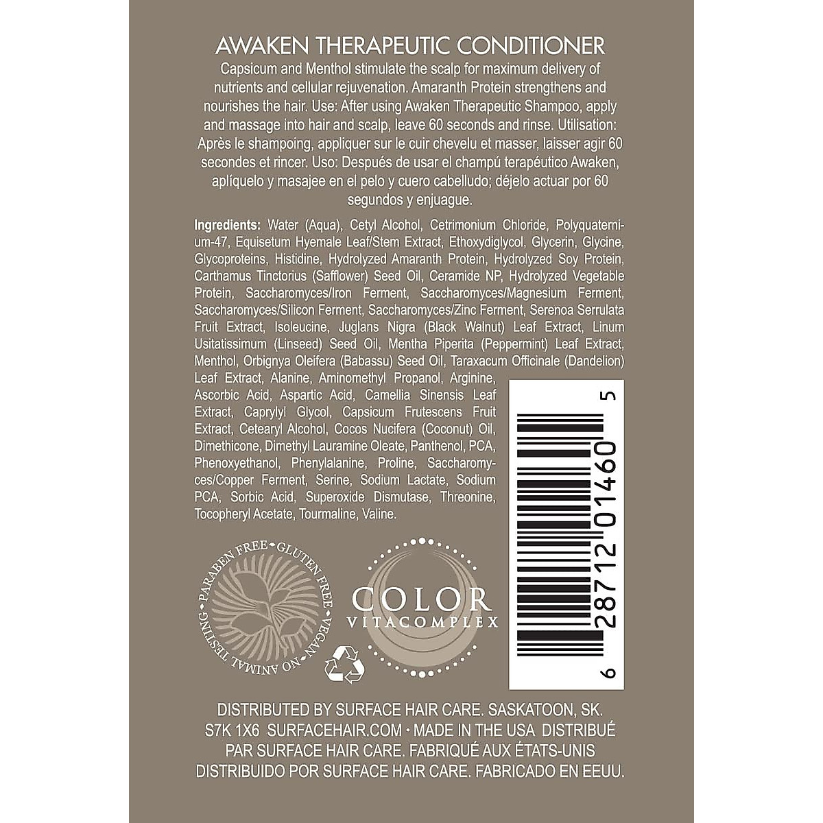 Surface Hair Awaken Kit: Shampoo, Conditioner, Scalp Elixir and Therapeutic Treatment - for Thinning Hair, Hair Loss and Thickening