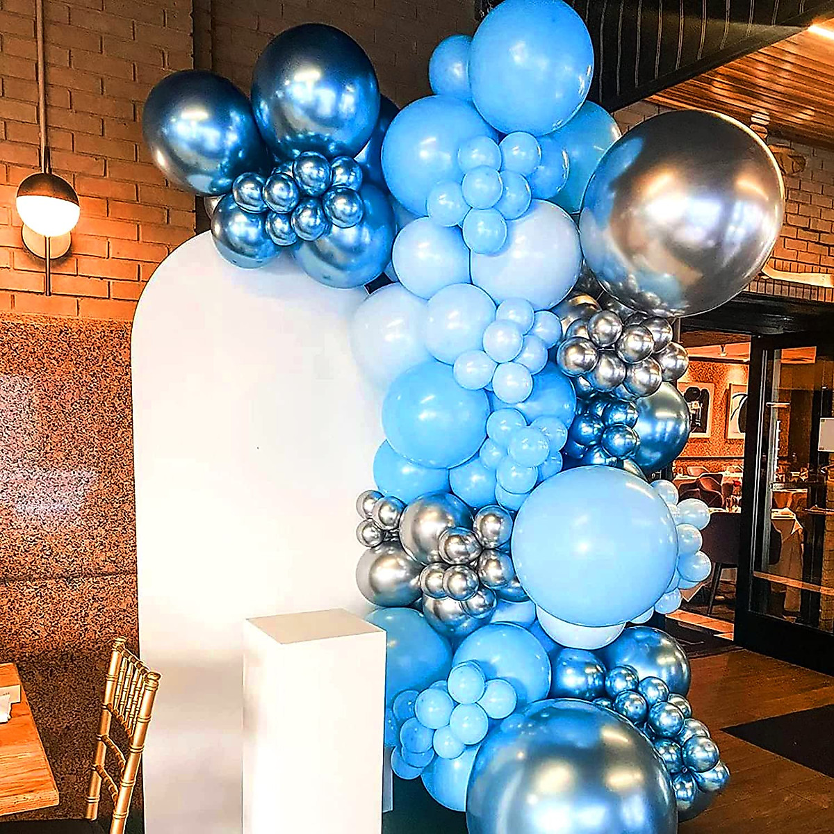 Metallic Blue Balloon Different Sizes 110 Pcs 18 12 10 5 Inch Chrome Balloon Garland Arch Kit Confetti Balloons Blue Latex Party Balloons for Graduation Baby Shower Birthday Wedding Party Decorations