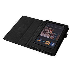 Fintie Folio Case for Kindle Fire 1st Generation - Slim Fit Stand Leather Cover for Amazon Kindle Fire 7" Tablet (2011 Release, no Rear Camera), Black