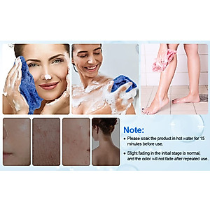 2 Pcs African Net Sponge,African Exfoliating Net,Exfoliating Bath Sponge,Bath Towels,Nylon Net,Wash Cloths,Back Scrubber for Shower,Skin Smoother for Daily Use or Stocking Stuffer(Blue,Pink）