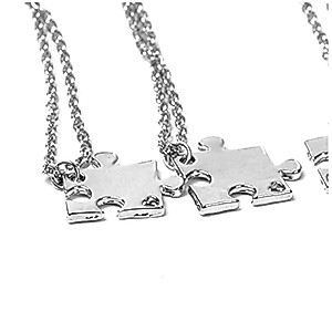 ZAHSY Best Friend Necklaces for 4 BFF Best Friends Forever Gift for Women Teens Matching Heart Puzzle Necklaces for Sisters Friendship Gifts for Women Friends Christmas Gift