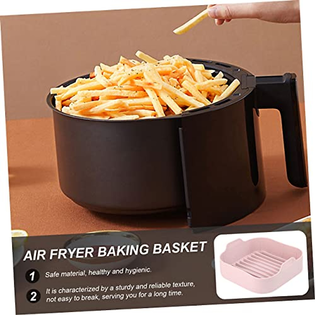 OSALADI Fryer Pad Air Fryer Cake Pan Air Fryer Silicone Pad Airfryer Parchment Paper Oven Baking Pan Air Fryer Toaster Oven Non Stick Oven Dish Air Fryer Grill Pan Silicone Steamer Pan