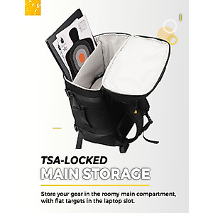 TradeSmart Range Backpack for Handguns, Ammo & Shooting Gear with 3 Lockable Compartments, Ear & Eye Protection Kit Optional
