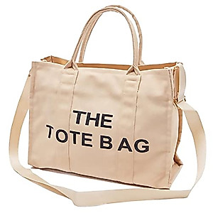 Tote Bag for Women, Canvas Tote Bag, Canvas Women's Top-Handle Bag with Zipper, Crossbody/Shoulder Bag for Office, School