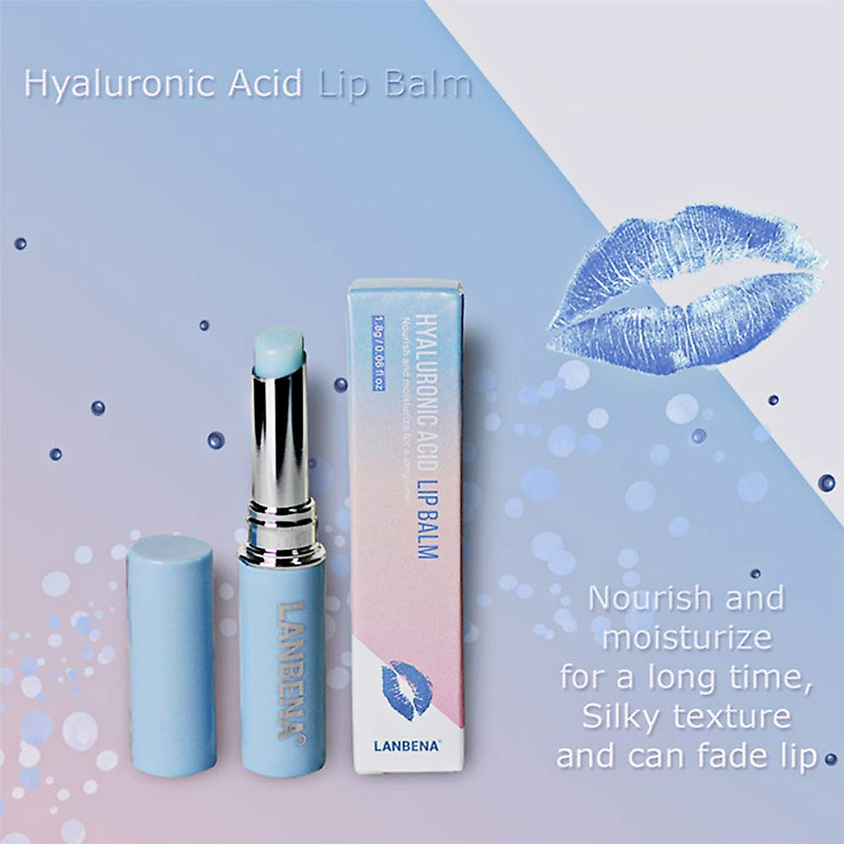 Hyaluronic Acid Lip Balm Long-lasting Moisturizing Nourishing Repair Lips Reduce Fine Lines Relieve Dryness Protect Lip Skin Natural Extract Lip Balm (New Packing)