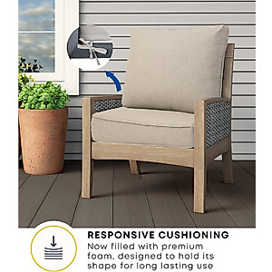 Garden lucky in/Outdoor 23.5x25x5.1 Inch Putty Deep Seat Patio Cushion Set Outdoor Chair Cushions with Fade Resistant and Removable Cover for with Most Patio Furniture and homedepot Furniture 2 Sets