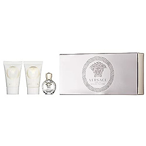 Versace Eros Pour Femme 3 Pieces Travel Kit - Eau De Parfum, Shower Gel & Body Lotion, PINK , 3 Count