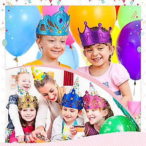 66 Pieces Foam Princess Tiaras DIY Crowns Kids Party Favors Craft Crystal Diamond Sticker Girls Making Your Own Tiara (Multicolor)