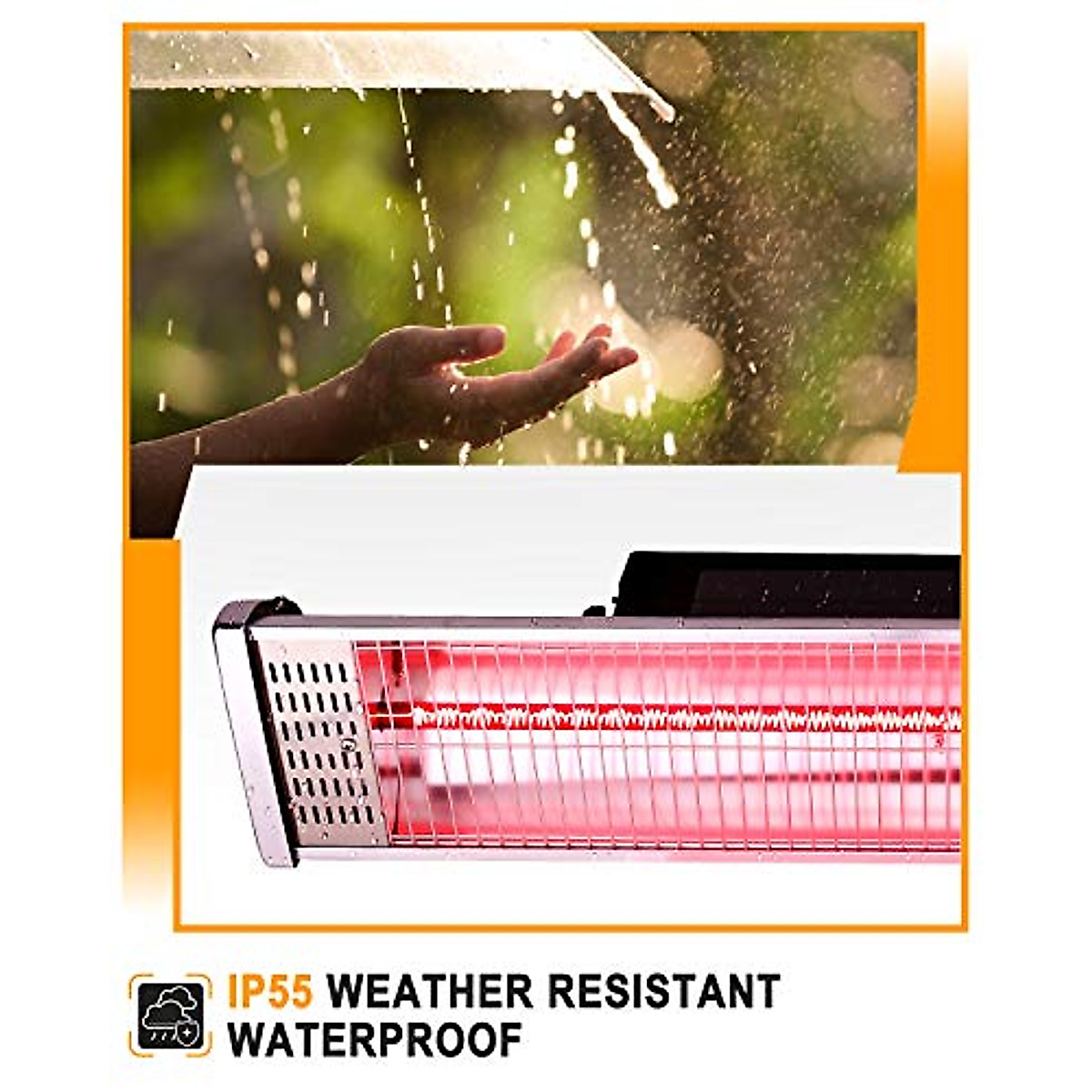 Star Patio Electric Patio Heater with Remote, Indoor/Outdoor Heater, Space Heater, Infrared Heater, Wall Mounted, suitable as Gazebo Heater, Balcony Heater, Garage Heater, 1530