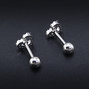 16g Sparkling Cubic Zirconia Stainless Steel Stud Earrings Tragus Helix Conch Cartilage Ear Piercing (Heart)