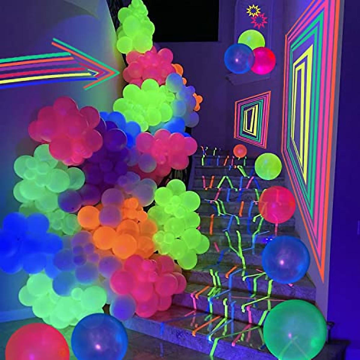 Glow in Dark 13" Neon Balloons - 60 Pack Party Decor