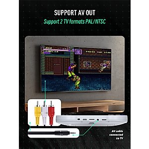 Handheld Game Console, Built in 6000+ Games, 3.0 Inch IPS Screen Retro Handheld Game Console, SF2000 Handheld Console Support 7 Emulators & AV Output, Ideal Gift for Kids Adults