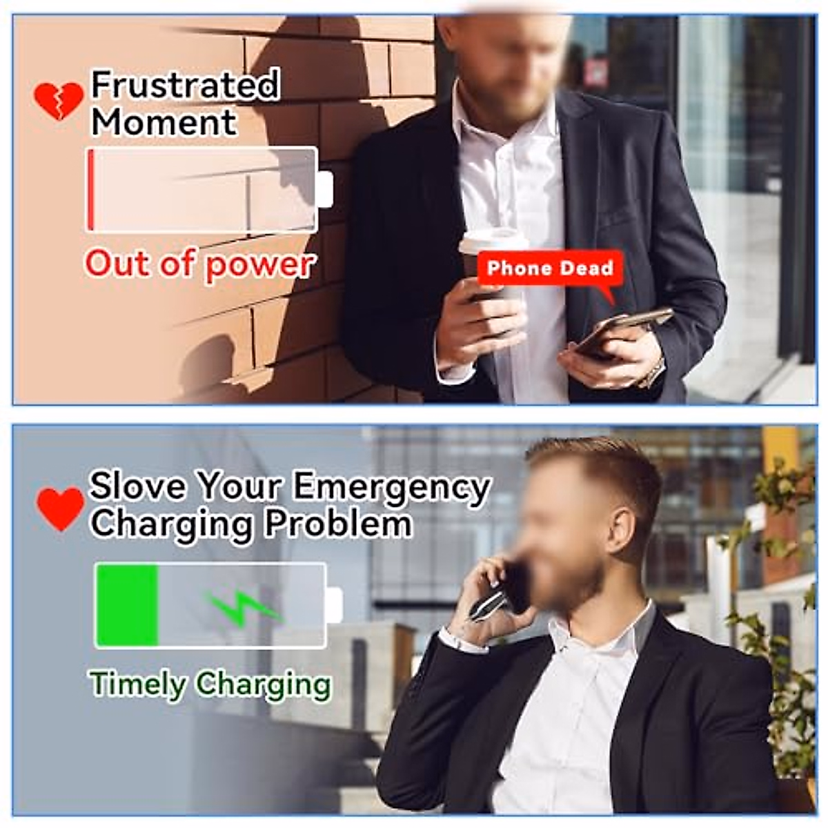 HUAYOTEK Mini Emergency Power Pod,100% Full Capacity Keychain Portable Charger for Android,Power Emergency Pod Power Bank Battery Pack for iPhone 15/15 Plus/15 Pro/15 Pro Max,Samsung,Google Pixel,LG