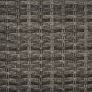 Outsunny 3 Pieces Wicker Outdoor Bistro Set, Rattan Patio Furniture Set with Glass Coffee Table and Swivel Porch Chairs for Backyard, Balcony, Garden, Gray