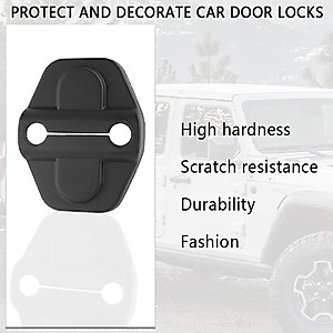 NHHC 6PCS Car Door Lock Cover Compatible with Jeep 2018-2023 Wrangler JLU JL 4XE & Jeep Gladiator JT Door Trim,Car Mods Door Latch Cover Car Decorations for Men Women
