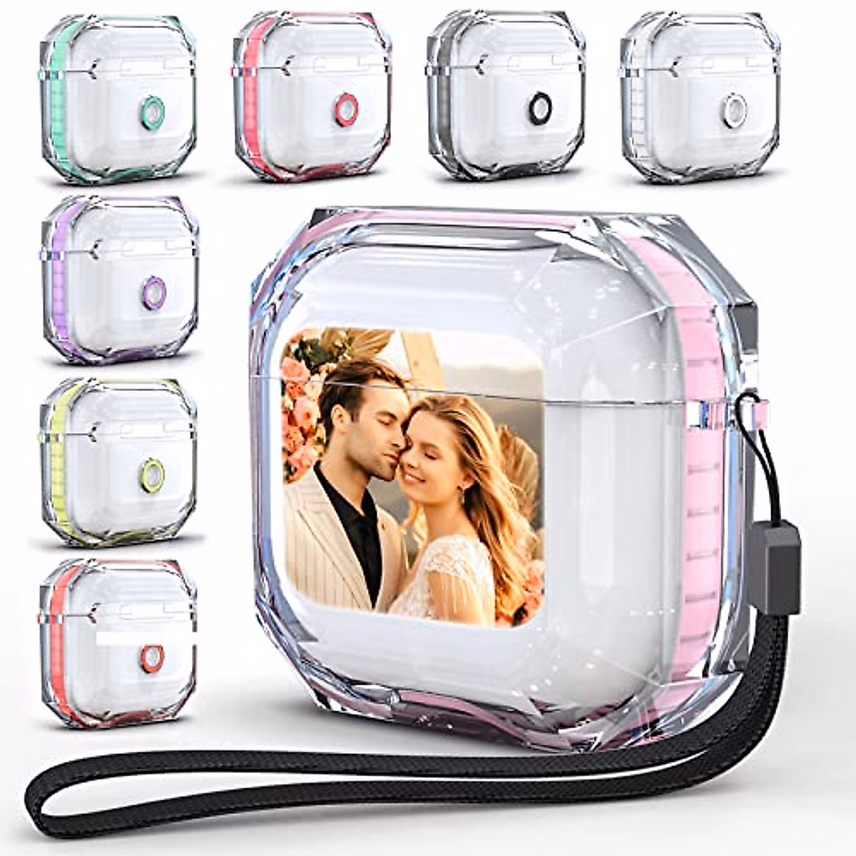 AIPNIS Custom Photo AirPods Pro Case,Personalized Transparent TPU Shockproof Protective Case Gift,for Airpods Pro Cover, with Hand Rope