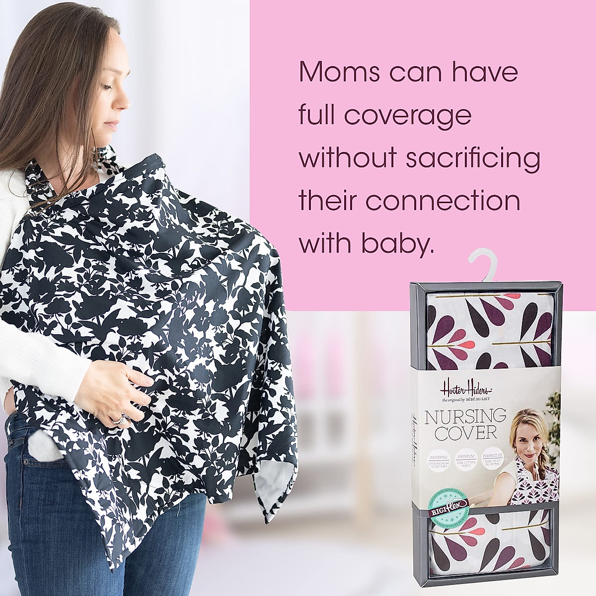 Bebe au Lait's Hooter Hiders Nursing Cover, Apron, Shawl, Privacy Covers for Breast Feeding & Pumping, Breastfeeding Cover for Mom, Soft, & Breathable Muslin Cotton with 2 pockets -Verbena