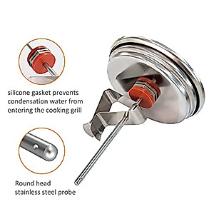 Grill Smoker Temperature Gauge Replacement with 3.3" Large Face, 150-900°F,Waterproof No-Fog Glass Lens – Replacement for a Variety of Different Grill Thermometer Such as Big Green Egg (Black)