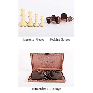Magnetic Folding Chess Set,11"x 9.64" Portable Travel Chess Game Board Set,Magnetic Crafted Chess Pieces Storage with 2 Flannelette Bags,Perfect Kids Beginners and Adults