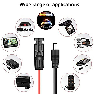 VDL Solar Panel Connector to DC 8mm&DC 5.5mm x 2.1mm Adapter Extension Cable 14AWG for Jackery Goal Zero Yeti Solar Generator Portable Power Station Solar Generator