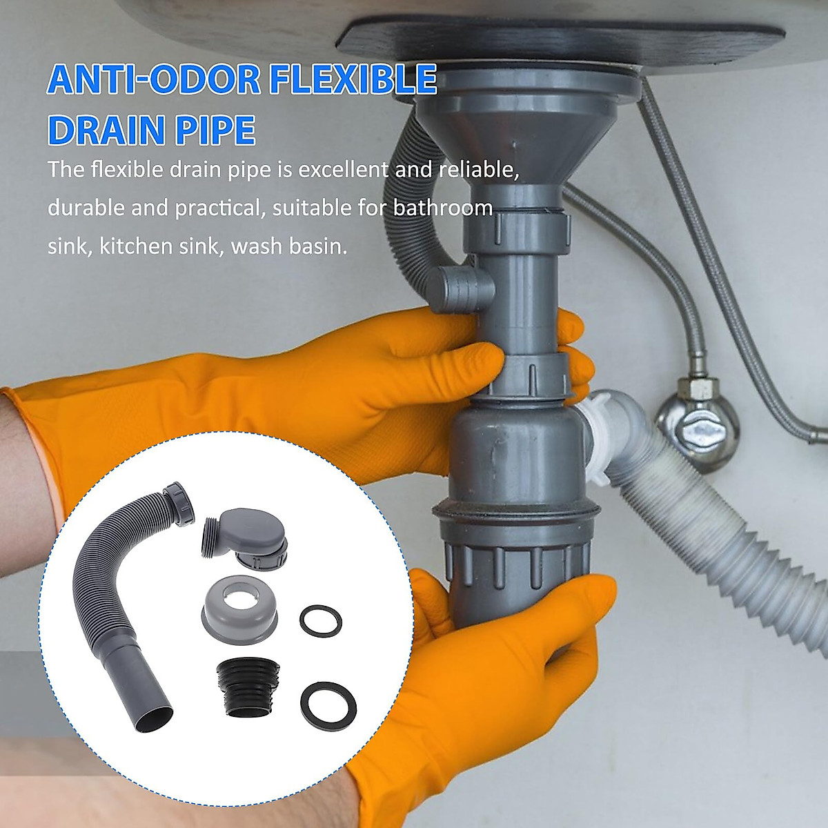 1 Set Bathtub Drain Plastic Flexible Drain Kitchen Drain Expandable Drain Flexible Drain for Bathroom Sink Bathroom Sink Tub Hose Sewer Extension Tube